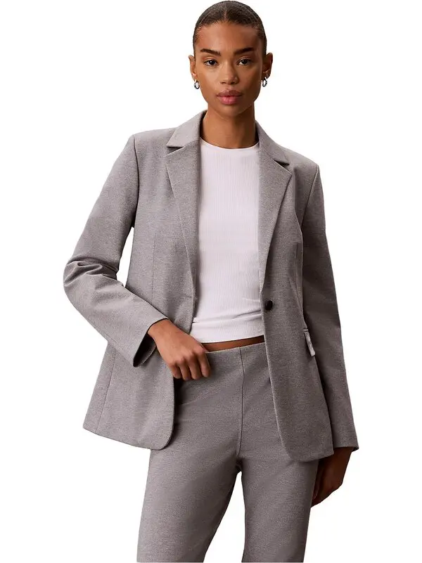 Calvin Klein Ponte Slim Blazer - Grey Heather