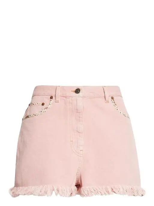 Valentino Garavani Cutoff Denim Shorts - Dusty Rose