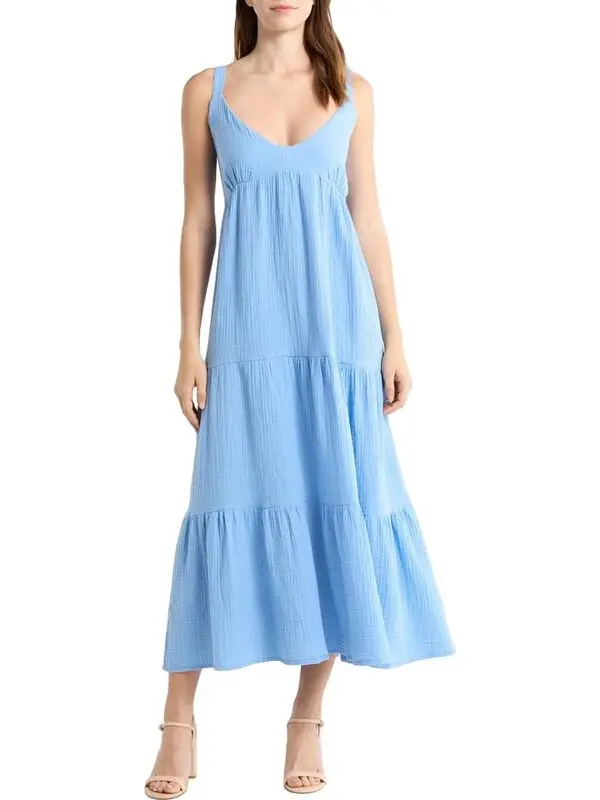 Steve Madden Elianna Sleeveless Midi Dress - Aurora Blue