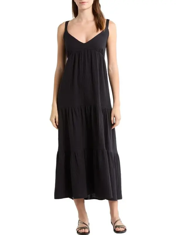 Steve Madden Elianna Sleeveless Midi Dress - Black