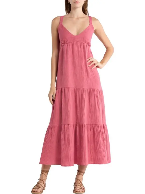 Steve Madden Elianna Sleeveless Midi Dress - Rose Dawn