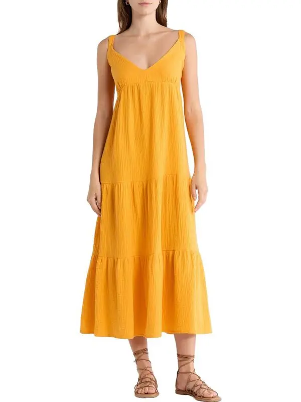 Steve Madden Elianna Sleeveless Midi Dress - Royal Yellow