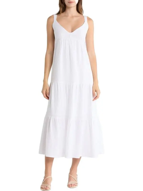 Steve Madden Elianna Sleeveless Midi Dress - White