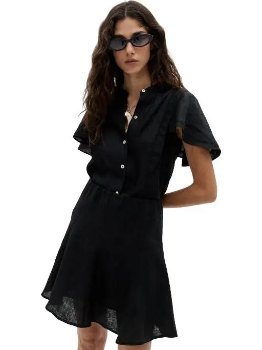 Lanhtropy Willow Linen Dress - Black