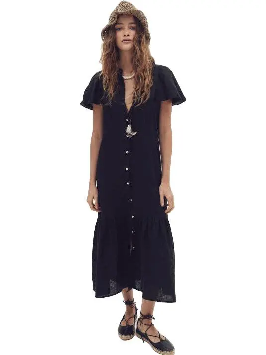 Lanhtropy Willow Linen Dress - Black