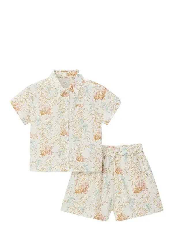 MILKBARN Linen Buttonup Shirt And Shorts Set - Under The Sea