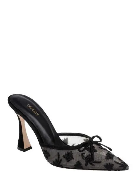 L'Agence Prasad Pointed Toe Mule - Black Mesh