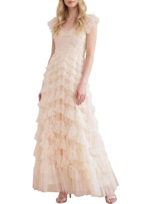 NEEDLE & THREAD Lola Backless Ballerina Gown - Cream