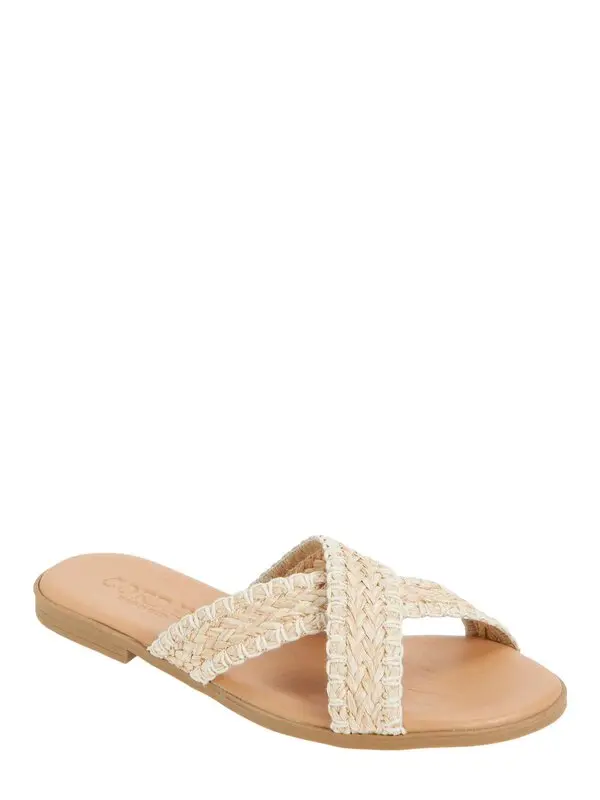 Cordani Felice Slide Sandal - Rafia Beige