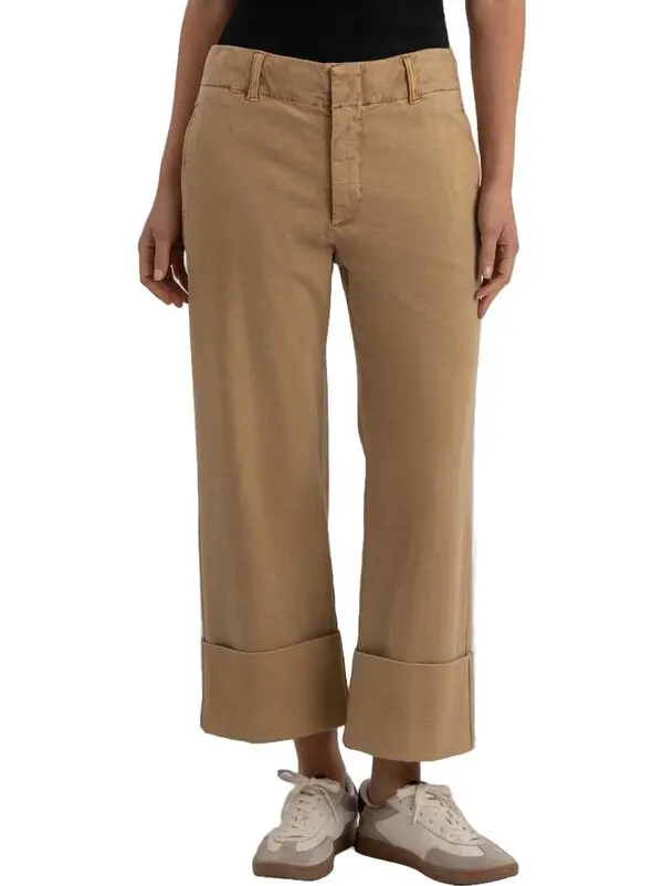 Kut From The Kloth High Waist Straight Leg Twill Pants - Khaki