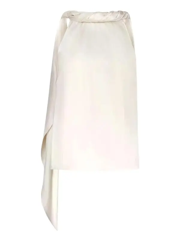 Loulou De Saison Twisted-collar Sleeveless Blouse - Neutrals