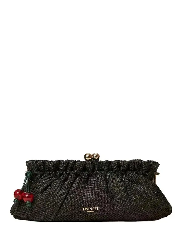 TWINSET Clutch Bag With Cherry Detail - Black