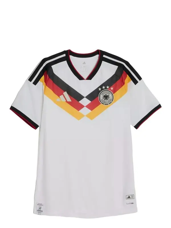 Adidas Dfb Striped Logo Patch Short Sleeve T-shirt - White