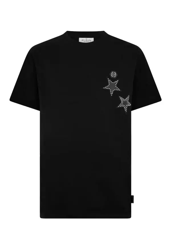 Philipp Plein Stars-studs Crew-neck T-shirt - Black