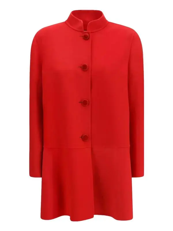 Valentino Garavani Solid Button Coat - Red