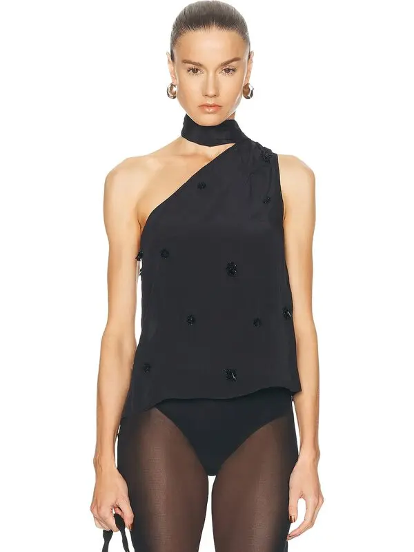 L'academie By Marianna Brynn Embellished Top - Black