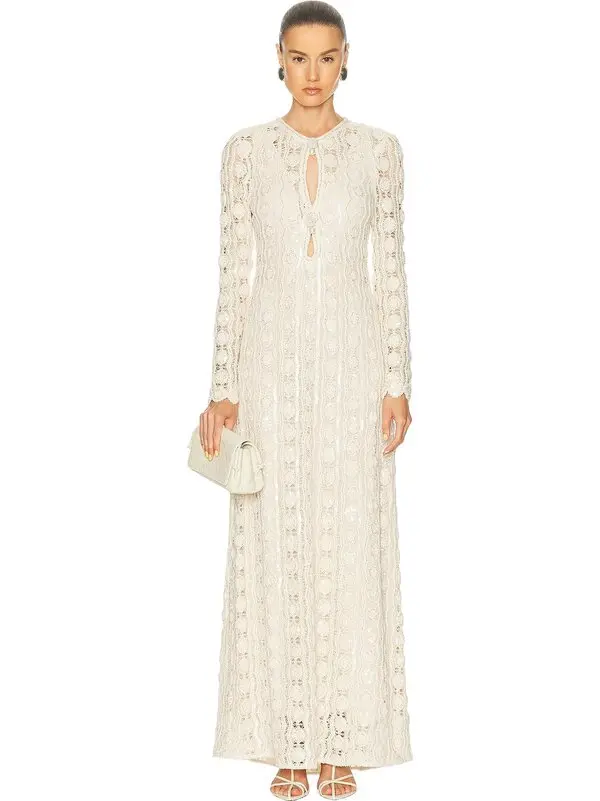 Alexis Niccola Crochet Dress - Beaded Macrame