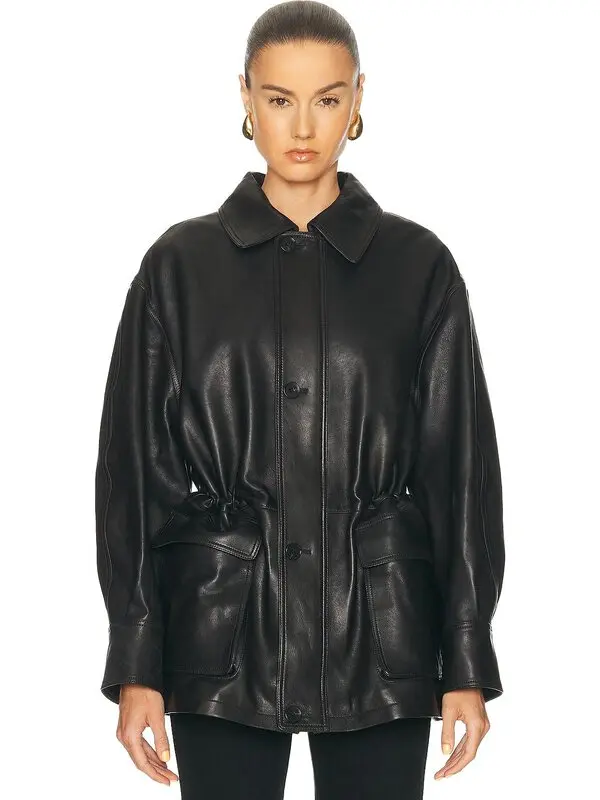ARMA Maeve Leather Barn Jacket - Black