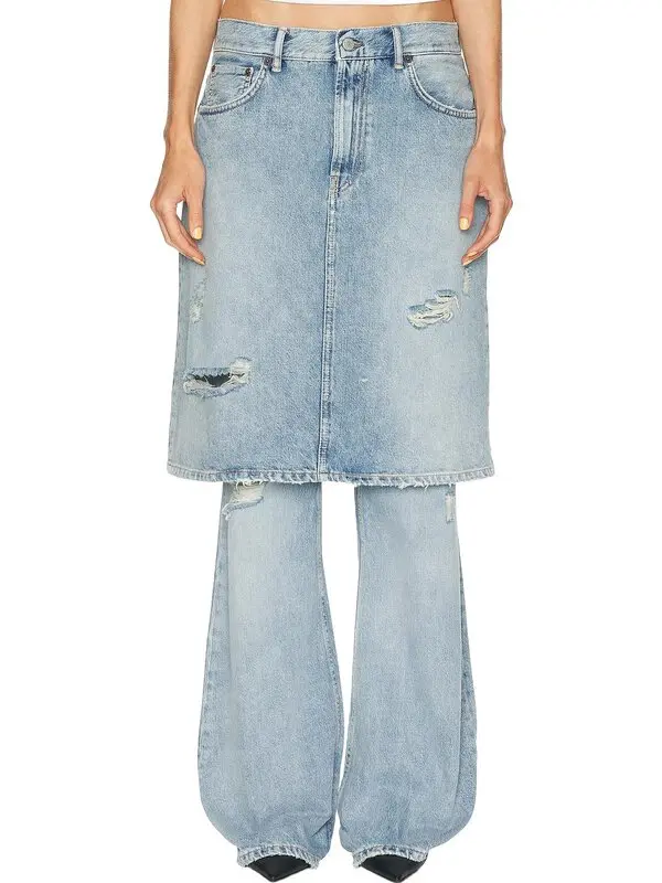 Acne Studios Wide Leg Denim Pant - Light Blue