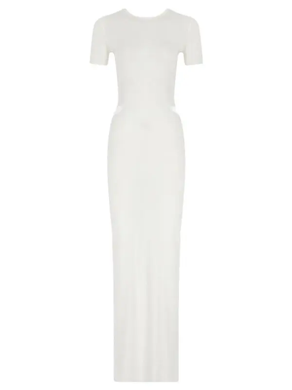 Zeynep Arçay Midi Knit Cut-out Dress - White