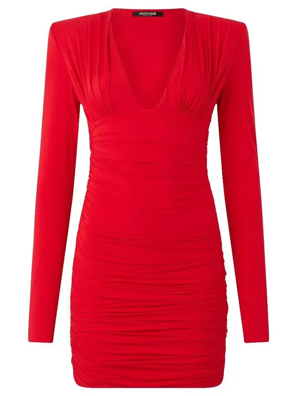 Roberto Cavalli Draped Mini Dress - Red