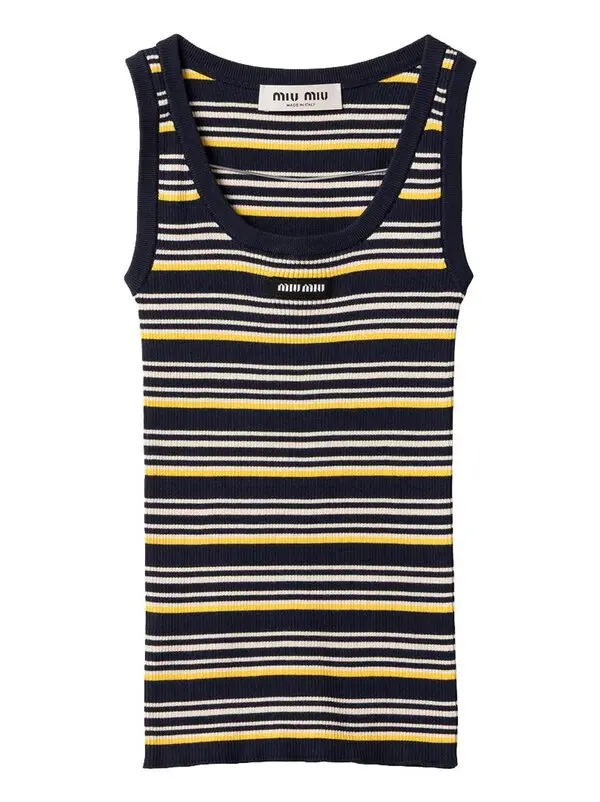 Miu Miu Striped Tank Top - Blue