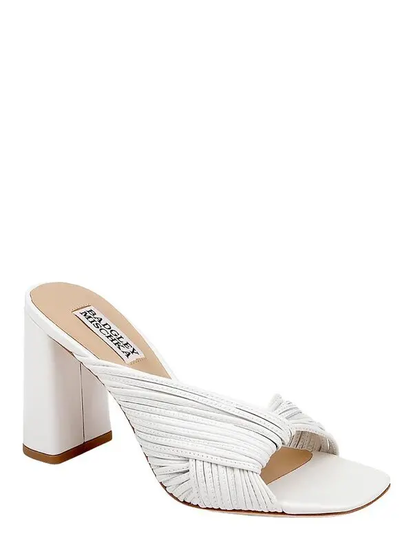 Badgley Mischka Winslow Slides - White Leather