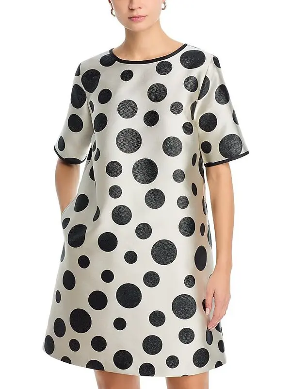 Caroline Rose Talia A-line Dress - Black/ivory
