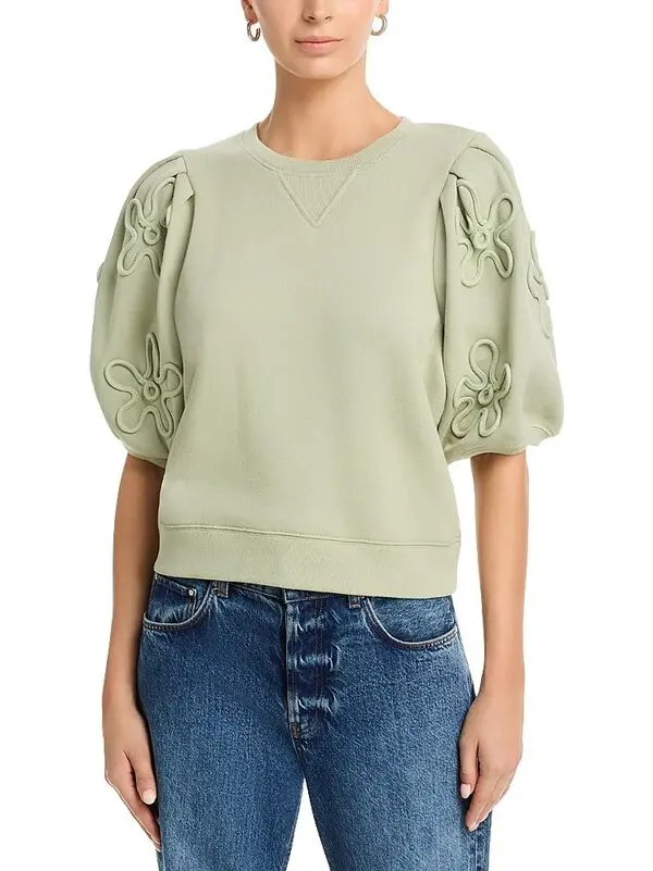 Rails Puff Sleeve Lyocell Sweater - Vintage Sage