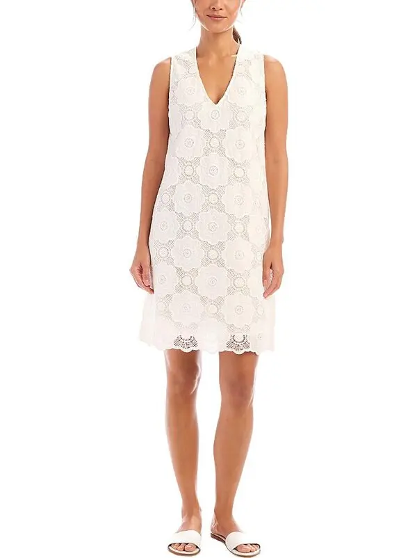 Karen Kane Sleeveless Crochet Dress - Off White