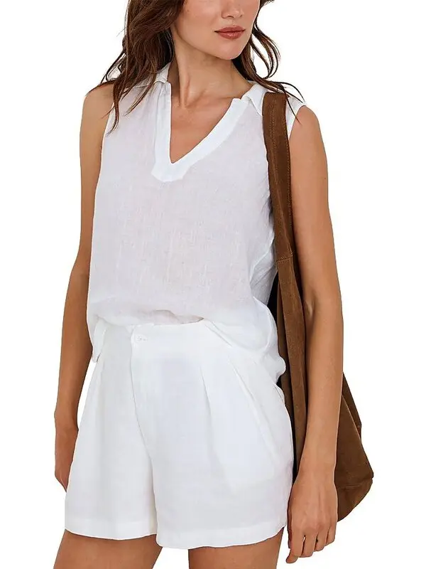 Bella Dahl Sleeveless Linen Pullover - White