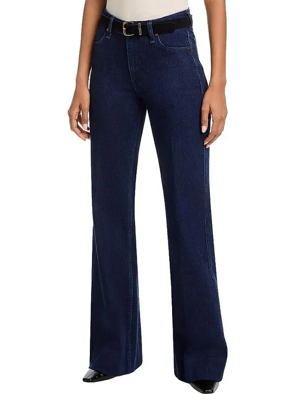 Rag & Bone Ruby High Rise Flare Leg Trouser Jeans - Night Rinse