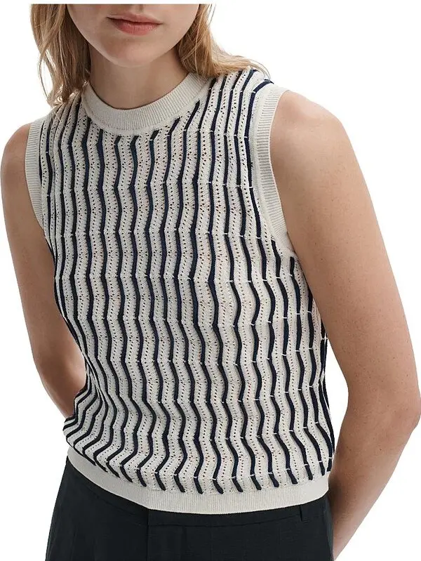 Rag & Bone Leslie Stripe Vest - Ivory