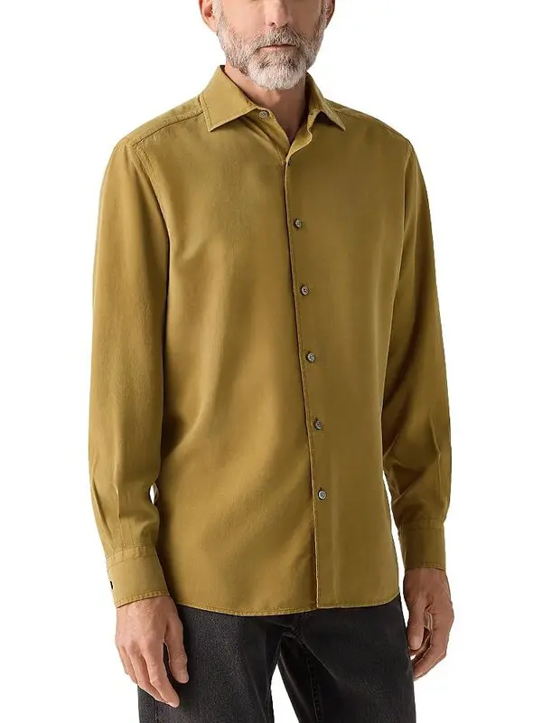 Zegna Silk Shirt - Olive Green