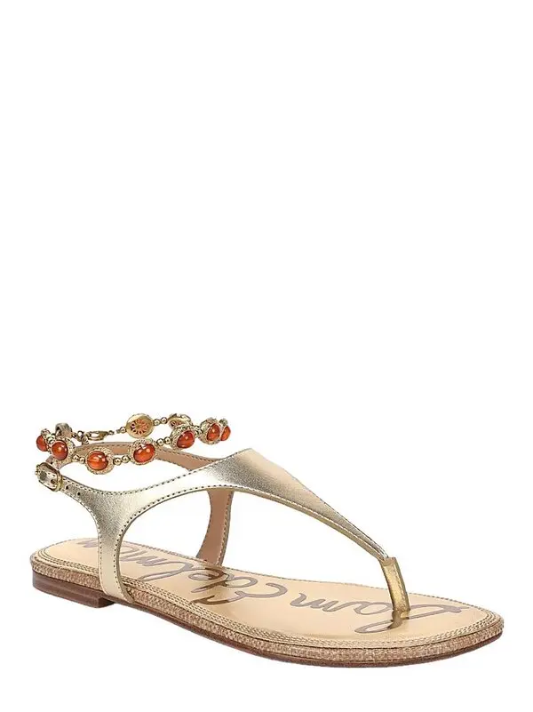 Sam Edelman Canna 2 Embellished Sandals - Amber Gold