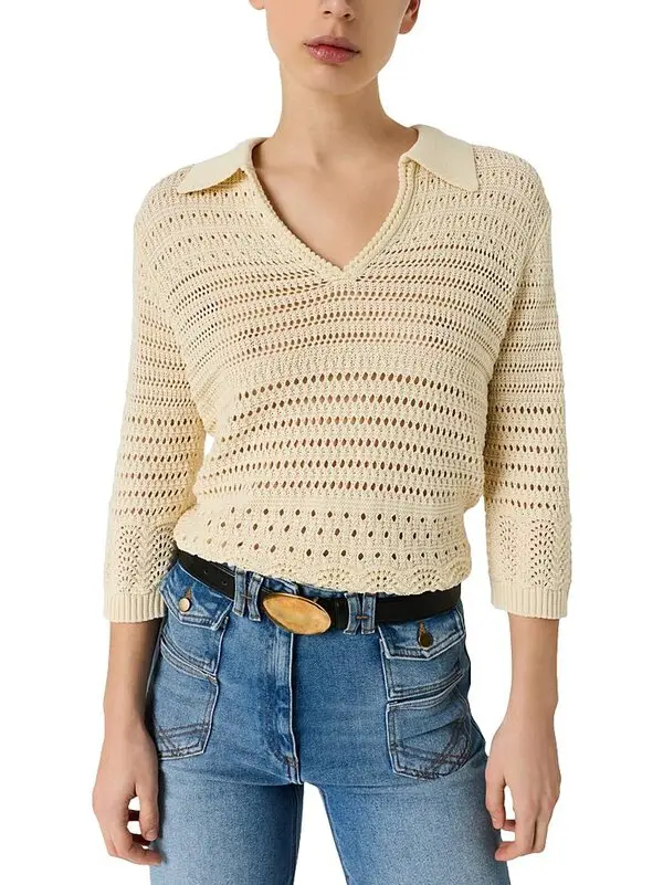 Gerard Darel Layla Polo Sweater - Ecru