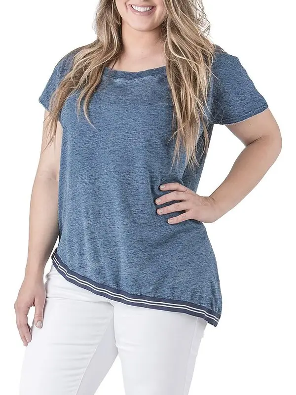 STANDARDS & PRACTICES Plus Asymmetrical Hem Knit Top - Ktcrso