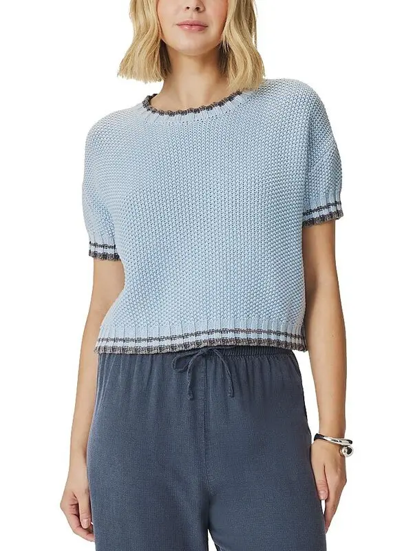 Splendid Annmarie Short Sleeve Sweater - Country Air/mood Indigo