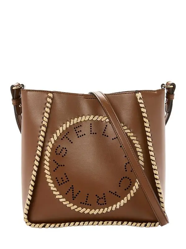 Stella McCartney Raffia Trim Crossbody Bag - Tan