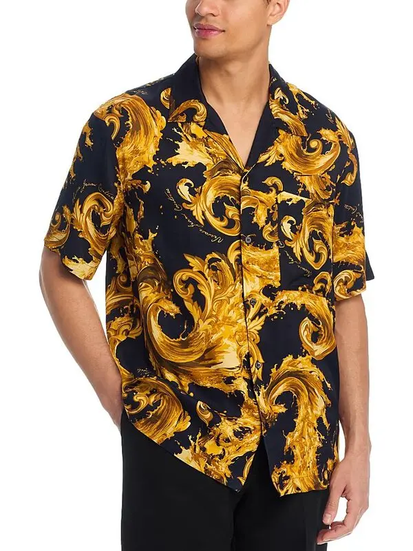Versace Twill Barocco Shirt - Black/gold