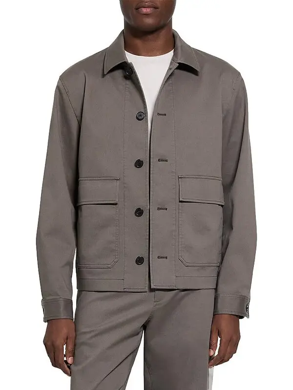 Theory Moonsoft" Single-breasted Cotton Twill Jacket - Morel