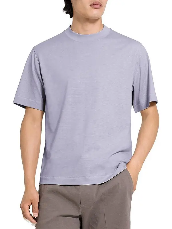 Theory Relaxed Fit Striped Tee - Gray Lilac