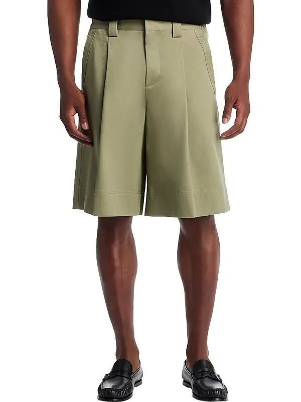 Helmut Lang Relaxed Fit Pleated Chino Shorts - Vetiver