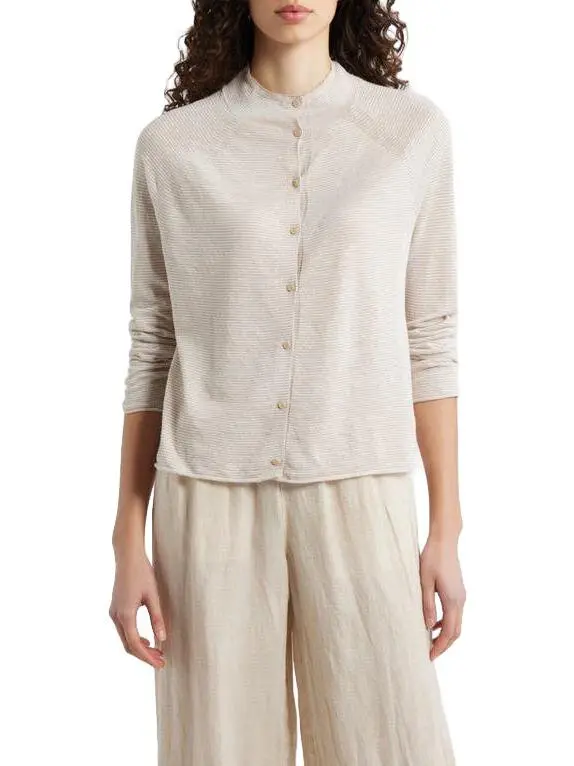 Eileen Fisher Organic Linen & Cotton Cardigan - Undyed Natural