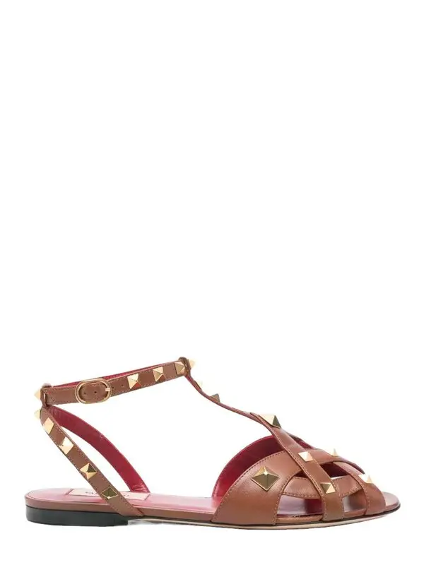 Valentino Garavani Stud-embellished Sandals - Brown