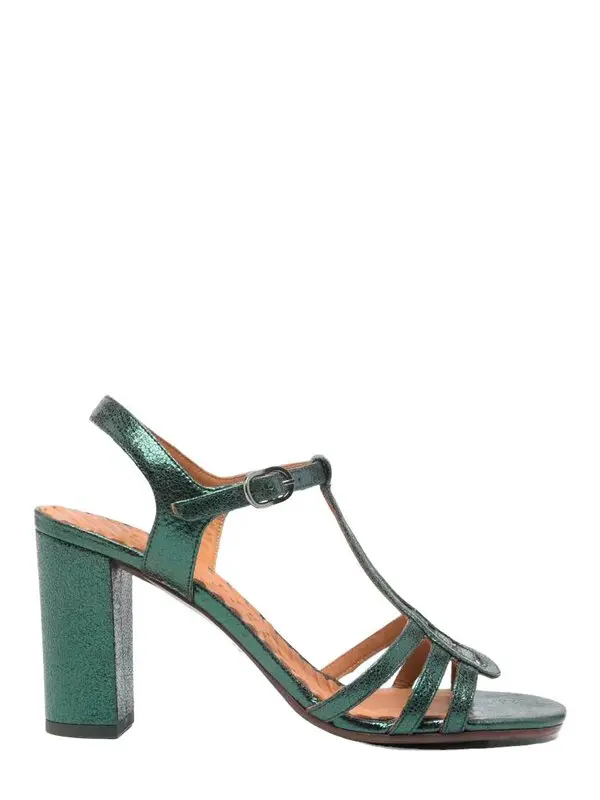 Chie Mihara Baby T-strap Leather Sandals - Green