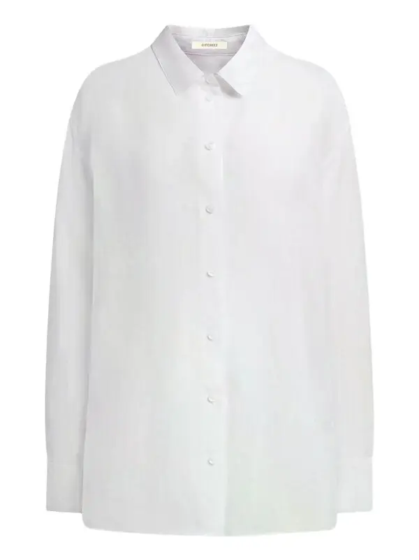 12 STOREEZ Buttoned Ramie Shirt - White