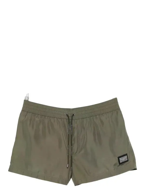 Dolce & Gabbana Logo Drawstring Swim Shorts - Green