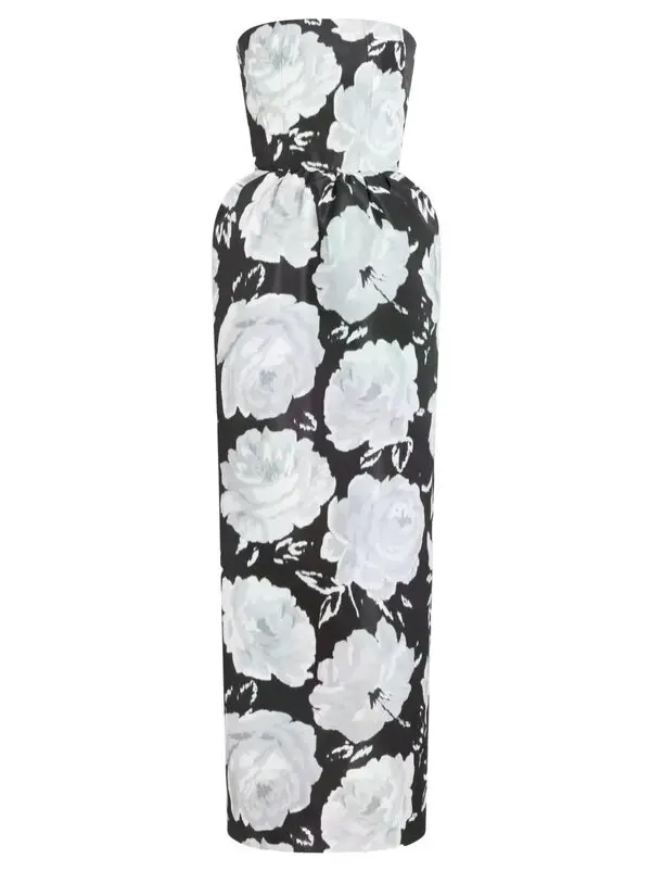 Patou Floral Maxi Dress - Black