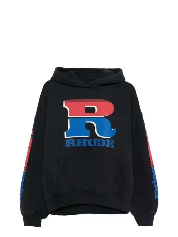 Rhude Logo Graphic Hoodie - Black